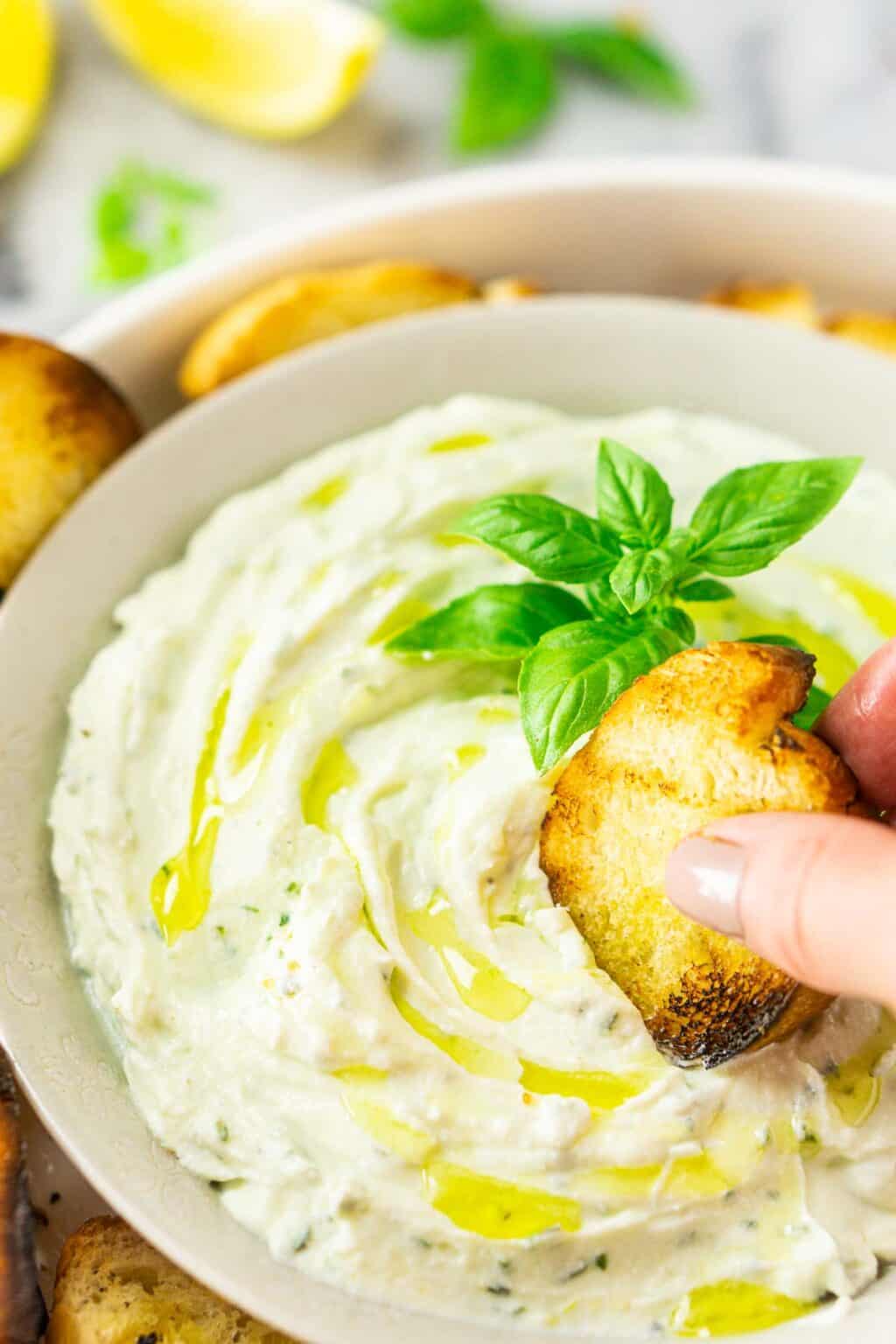 Whipped Ricotta Dip With Lemon and Fresh Herbs - Burrata and Bubbles