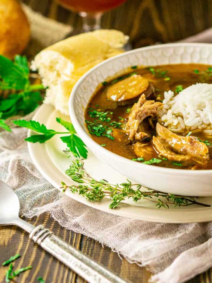 Crawfish Gumbo With Andouille Sausage - Burrata and Bubbles