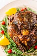 Roast Christmas Chicken With Orange-Ginger Glaze - Burrata and Bubbles