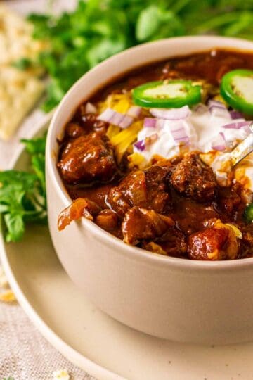 Smoked Chili With Tender Chuck Roast - Burrata and Bubbles