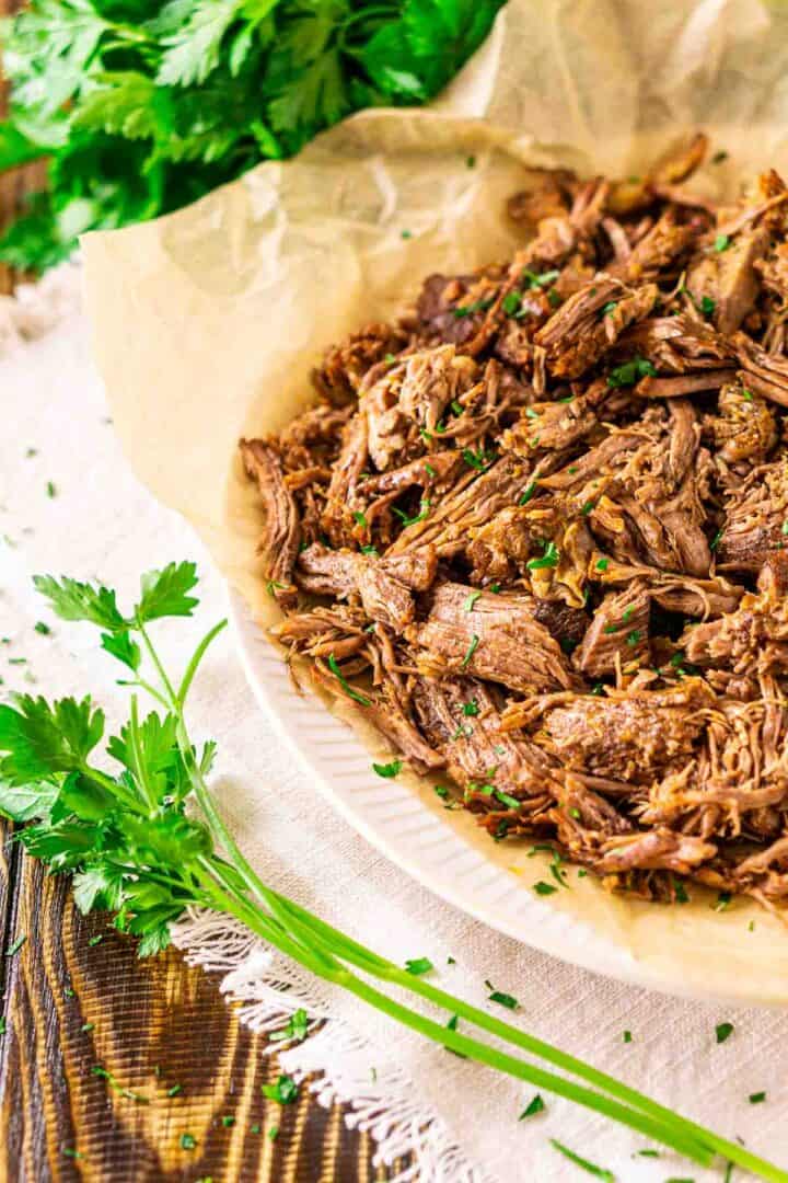 Easy Instant Pot Shredded Beef - Burrata and Bubbles