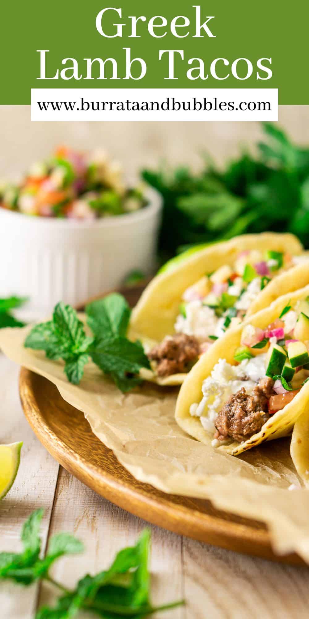 Greek Lamb Tacos With Cucumber Pico de Gallo - Burrata and Bubbles